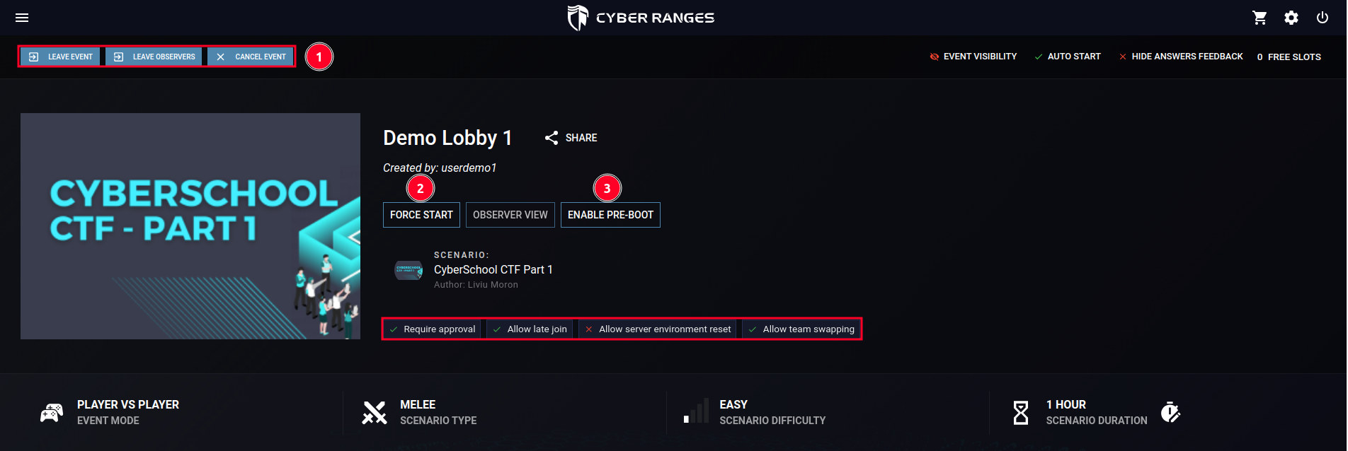 Creating a lobby – CYBER RANGES (EN)